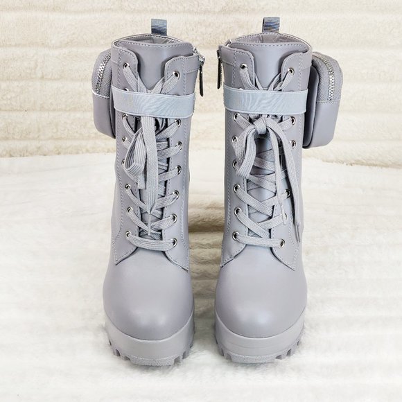 Cape Robbin | Shoes | Secrets Gray Light Weight Chunky Platform Heel ...